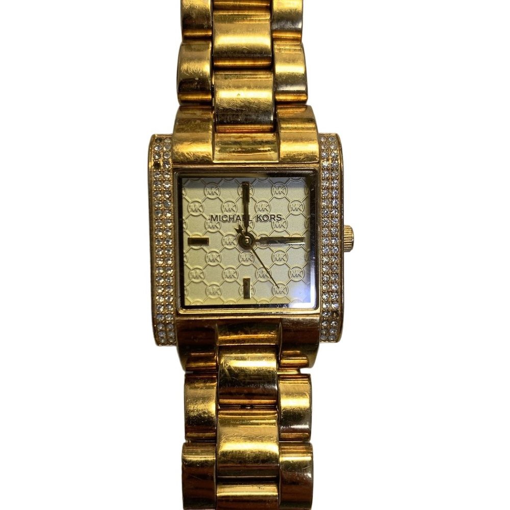 *Michael Kors Gold Square Face Watch - Gem